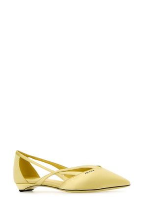 Prada Womens Satin Flat Yellow