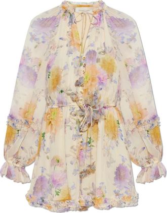 Zimmermann Femme, Combinaisons et Ensembles, Beige, Taille: 42 FR Luna Ruffle Playsuit