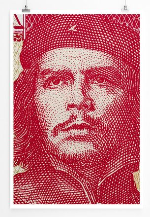 Paul Sinus Art Sinus Art Kunst und Deko Poster - Ernesto Che Guevara Portr&auml;t auf kubanischem Geldschein- Fotodruck in gestochen scharfer Qualit&auml;t