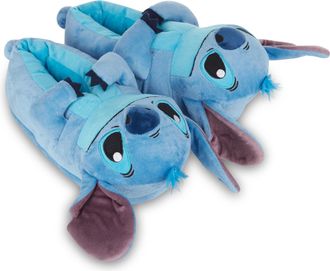 Disney Damen Lilo and Stitch Hausschuhe - Damen Klassische Lilo und Stitch Big Face Plüsch Hausschuhe Lilo und Stitch 3D Plüsch Hausschuhe, Blau, Stitch, 37/