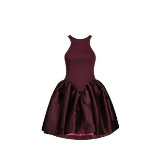 Marques Almeida Robe midi bouffante en coton m&eacute;lang&eacute;