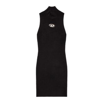 Diesel Femme, Robes, Noir, Taille: 36 FR Ribbed Mock Neck Sleeveless Dress