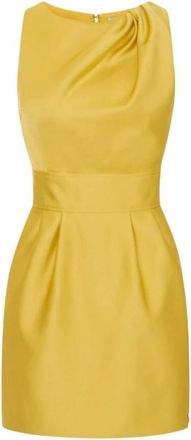Elisabetta Franchi Femme, Robes, Jaune, Taille: 40 FR Duchesse Dress with Logo Details