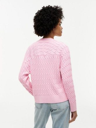 Tommy Hilfiger Strickjacke MID GG CABLE V-NK LS CARDI Baumwolle, mit Zopfstrickmuster