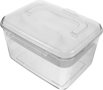 SOLUSTRE Tragbare Medizinbox mit Griff Transparenter Medikamenten Organizer mit Facheinteilung Vielseitiger Aufbewahrungsbeh&auml;lter f&uuml;r Haus Reise und Notf&auml;lle P