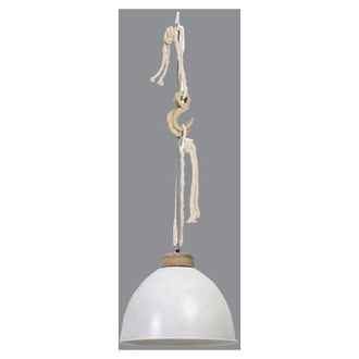 Millumine Suspension Navire Blanche Metal Et Bois Naturel