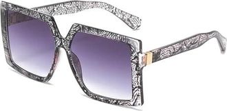 Generic Lunettes de soleil tendance en métal pour femmes et hommes - Lunettes de luxe vintage pour conduite en plein air - Lunettes de voyage UV400, Noir Fleu