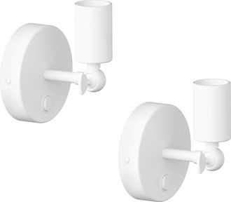 LEDs Com 2 St&uuml;ck Wandleuchte FETRO, Schalter, wei&szlig; matt, rund, 1x E27 max. 60W