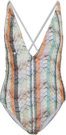 Missoni Femme, Maillots de bain, Multicolore, Taille: 34 FR Maillot de bain une pi&egrave;ce avec fil Lurex