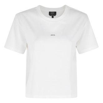 A.P.C. Boxy Logo T-Shirt - - Tops - Damen - Wei&szlig; - S