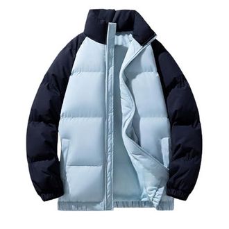 Generic Veste matelass&eacute;e sans capuche pour homme - Doudoune &eacute;paisse et chaude doubl&eacute;e en polaire pour lautomne et lhiver - Veste coupe-vent l&eacute;g&egrave;re avec poches