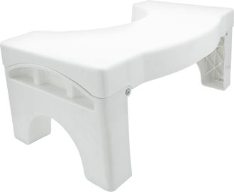 Maximex Faltbarer Toiletten-Fußhocker, rutschsicheres WC Trittschemel mit Belastbarkeit bis 100 kg, Faltbarer Toilettenhocker zur Erleichterung bei Darm Besch