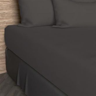 Soleil d'Ocre Soleil dOcre 614826 Spannbettlaken Baumwolle 57 Sohn Sie Anthrazit/Gris 160 x 200 cm