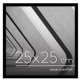 Americanflat Bilderrahmen 25x25 cm aus Kunststoff - Bilderrahmen quadratisch 25x25 cm mit bruchsicherer Scheibe - inklusive St&auml;nder und integrierter Aufh&auml;ngung - S
