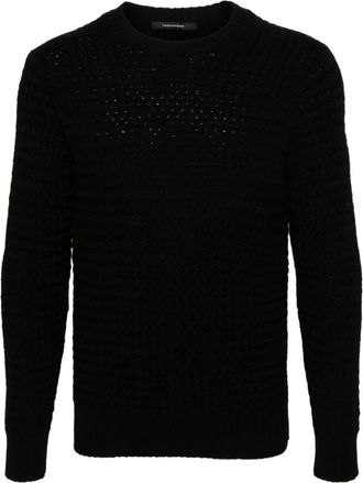 Tagliatore Homme, Pulls, Noir, Taille: 3XL Pull en Laine Entrelac&eacute;e