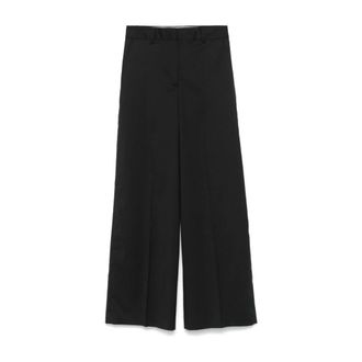 Officine Générale Femme, Pantalons, Noir, Taille: 40 FR Pantalon Large en Laine Noire
