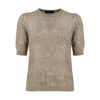 Fabiana Filippi Femme, Pulls, Vert, Taille: 38 FR Pull ajour&eacute; &agrave; manches courtes