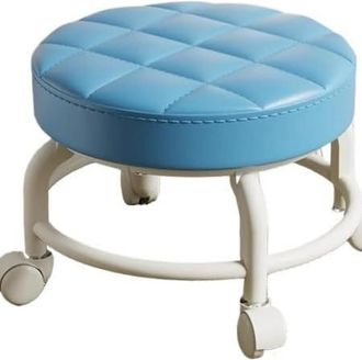 Generic Niedriger Rollhocker 360&deg; Drehbar, Sattelhocker Stuhl, Pedik&uuml;re Hocker Mit Rollen, Ergonomischer Rollsitz Aus PU-Leder, Robuster Hocker F&uuml;r Friseure, 