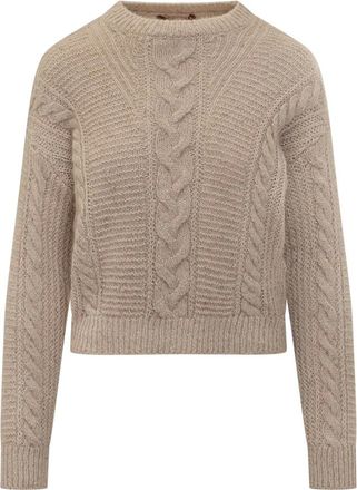 Max Mara Femme, Pulls, Beige, Taille: 42 FR Pull Court Boxy