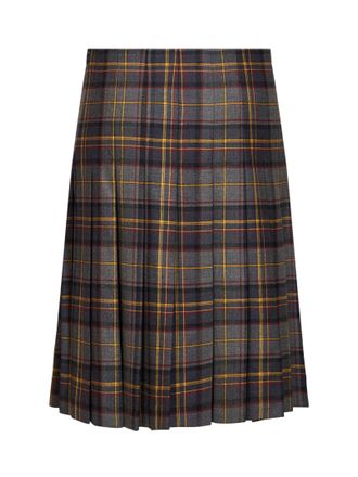 Etro Womens Pleated Wool Skirt Multicolour