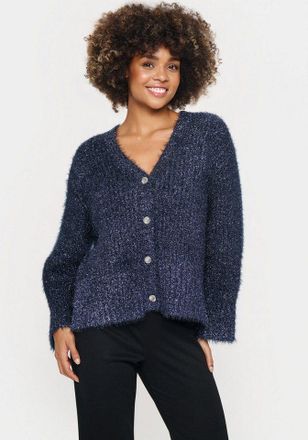 Saint Tropez Strickjacke HalfaSZ Cardigan mit Glitzereffekt