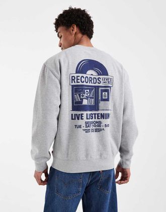Levi's sweat-shirt ample &agrave; imprim&eacute; graphique gris
