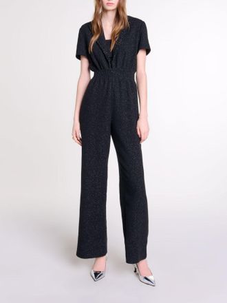 Maje Hosenanzug Aus Tweed - Abendgarderobe - Schwarz - Maje