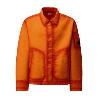 C.P. Company Oranger Bi-Film Mantel mit Lens Detail - - Jackets - Herren - Orange - L