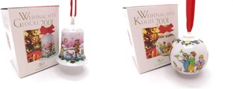 Hutschenreuther Porzellanglocke & Porzellankugel 2001 OVP - Weihnachtsglocke Weihnachtskugel