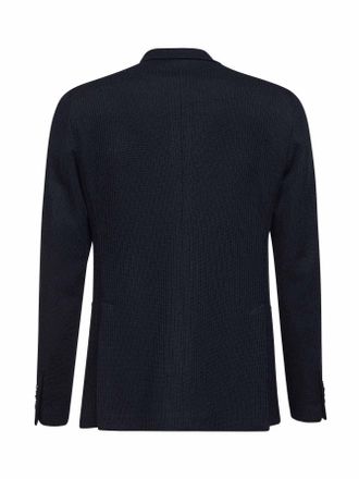 Tagliatore Mens Blue Jersey Double-Breasted Blazer Polyester Jacket