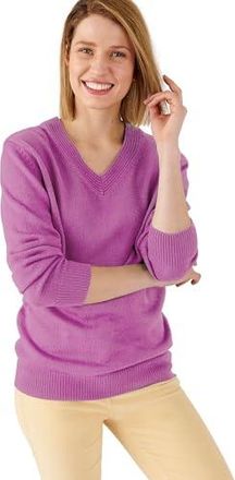 Damart Pull Col v Maille Jersey, Femme, Mauve, 38/40