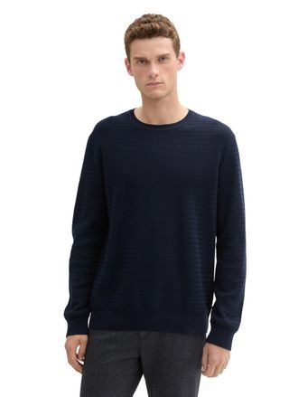 Tom Tailor Herren Strickpullover aus Baumwolle, 10668 - Sky Captain Blue, XXL