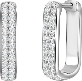 Glanzst&uuml;cke M&uuml;nchen Ohrringe - Sterling Silber Creolen Zirkonia - Gr. unisize - in Silber - f&uuml;r Damen