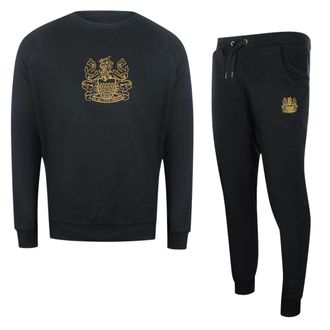 Aquascutum Iconic Crest - Schwarzes Trainingsanzug-set Mit Rundhalsausschnitt