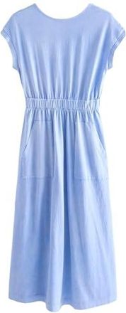 Next Femme Robe t-Shirt d&eacute;t&eacute; mi-Longue 100% Coton Bleu 52