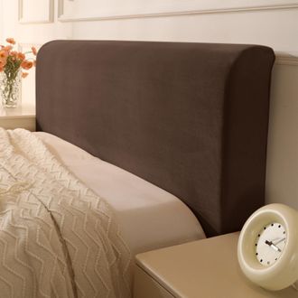 Generic Samtgummierte Bettkopfteil Bezug Schutzh&uuml;lle in voller Gr&ouml;&szlig;e einfarbig dehnbar staubdicht Kopfteil Bezug Schutzh&uuml;lle f&uuml;r Schlafzimmerdekoration Dunkle