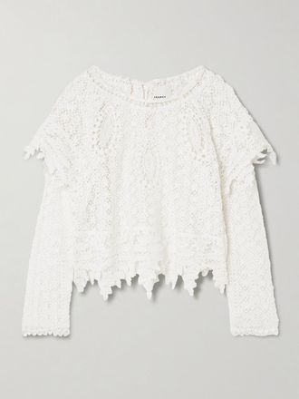 Isabel Marant Haut En Dentelle Et Coton &Agrave; Festons Et &Agrave; Superpositions Hyliana - Blanc