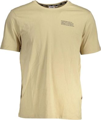 Fila Beiges Baumwoll Herren T-Shirt - - Tops - Herren - Beige - 2XL