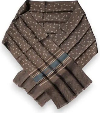 Dolce & Gabbana Mens Silk Jacquard Scarf Brown