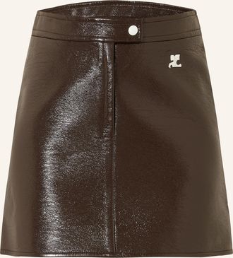 Courr&egrave;ges Rock In Lederoptik braun