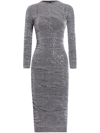Dolce & Gabbana robe mi-longue &agrave; sequins - Gris