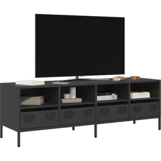 vidaXL Meuble tv noir 135x39x43,5 cm acier lamin&eacute; &agrave; froid Vidaxl
