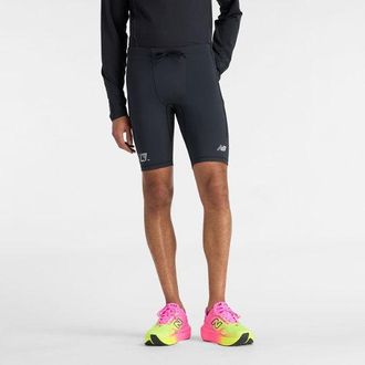 New Balance Herren London Edition NB Sleek Pocket Half Tight 9 in Schwarz, Polyester, Gr&ouml;&szlig;e L