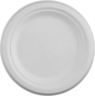 Clarina Zuckerrohrteller -Eco Pappteller - Einweggeschirr - Einwegteller 50 St&uuml;ck - 17 cm - Umweltfreundlich - Biologisch Abbaubar