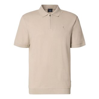 Joop Polohemd mit strukturiertem Rei&szlig;verschluss - - Tops - Herren - Beige - M