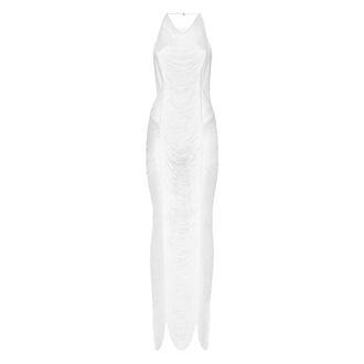 Philipp Plein Femme, Robes, Blanc, Taille: 40 FR Fragnes Long Dress
