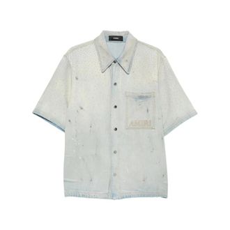 Amiri Crystals Oversized Denim Shirt - - Shirts - Herren - Blau - 2XL