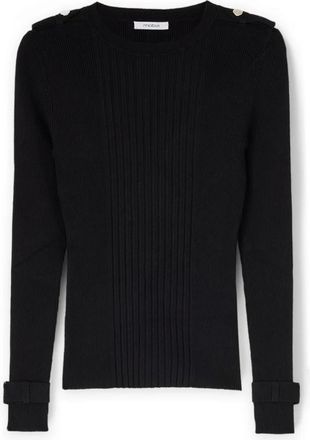 Motivi Femme, Pulls, Noir, Taille: 36 FR Pull c&ocirc;tel&eacute; avec &eacute;paulettes