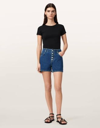 AllSaints Tay - Short en jean - Indigo fonc&eacute;-Bleu