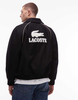 Lacoste Bomberjacke in Schwarz mit Logo am R&uuml;cken